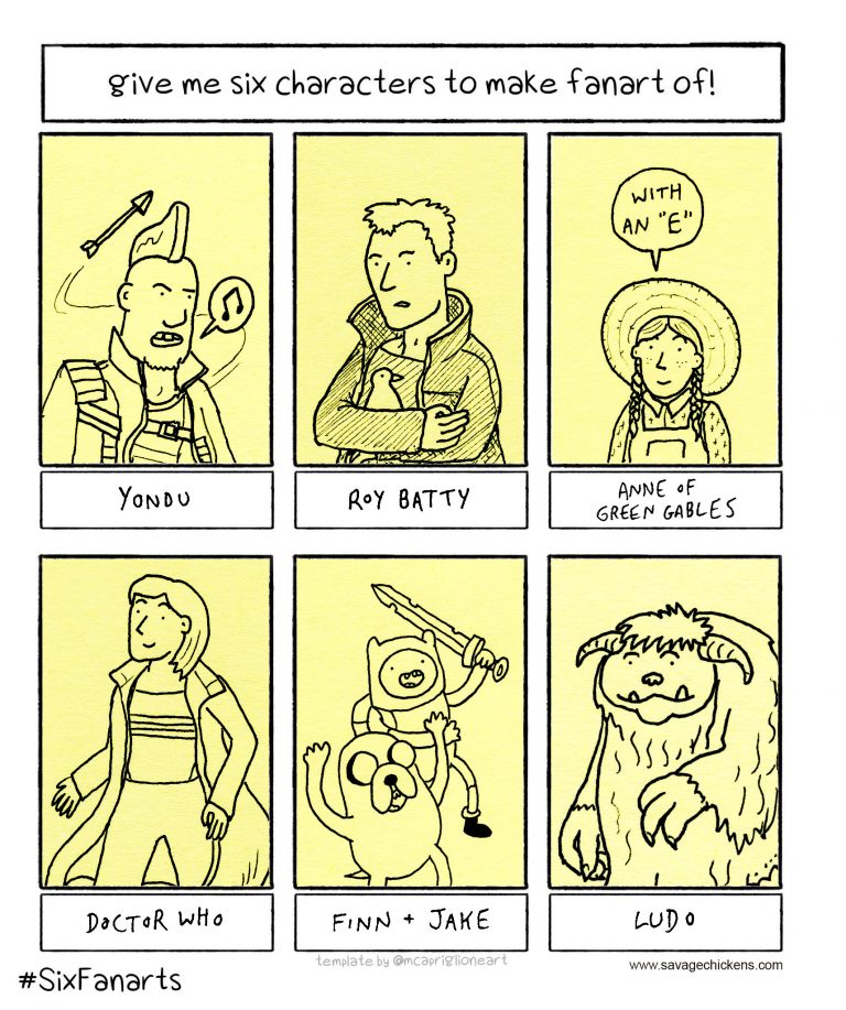 Draw Six Characters – Doug Savage